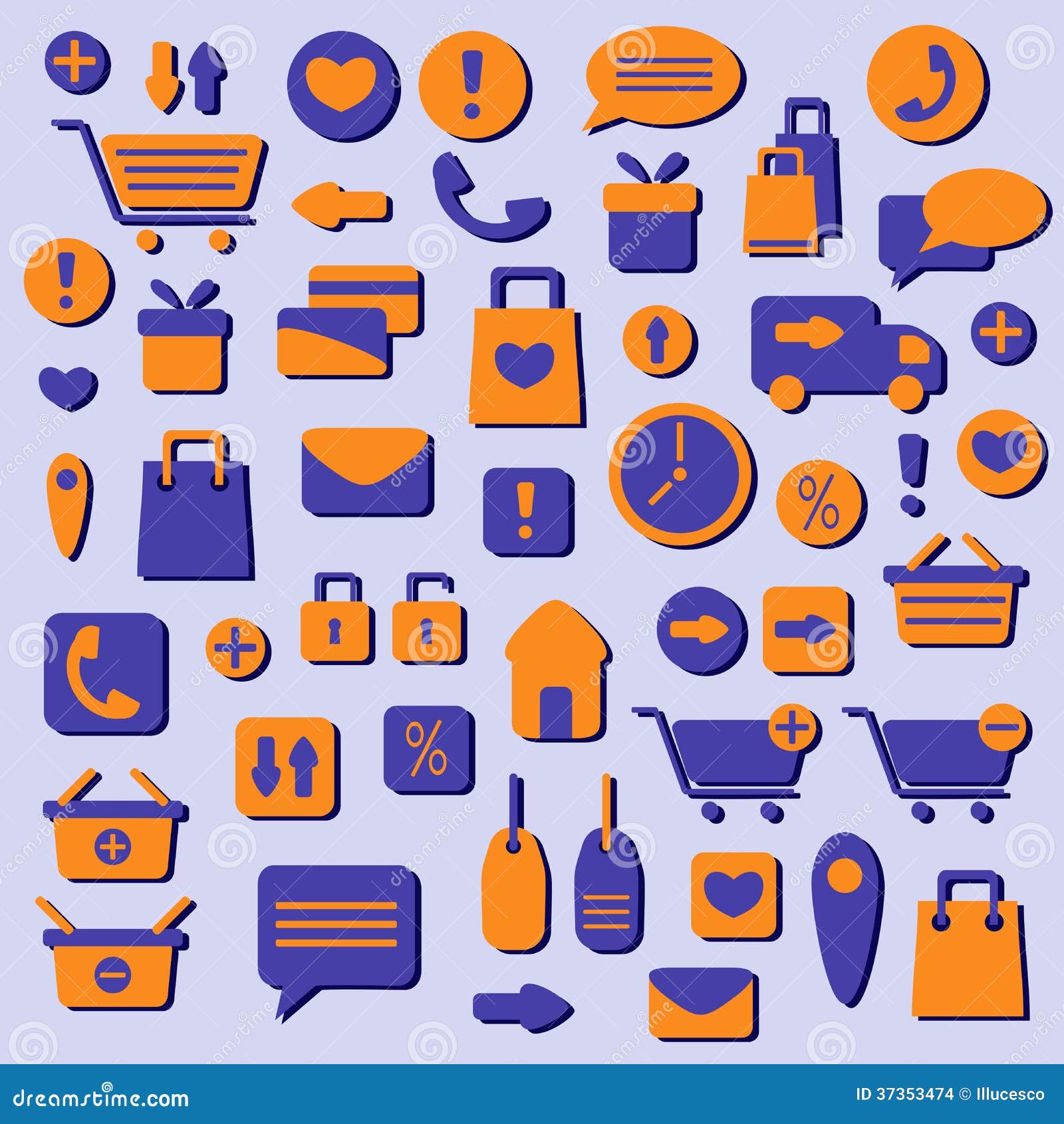 Web shopping icons set stock vector. Illustration of ecommerce - 37353474