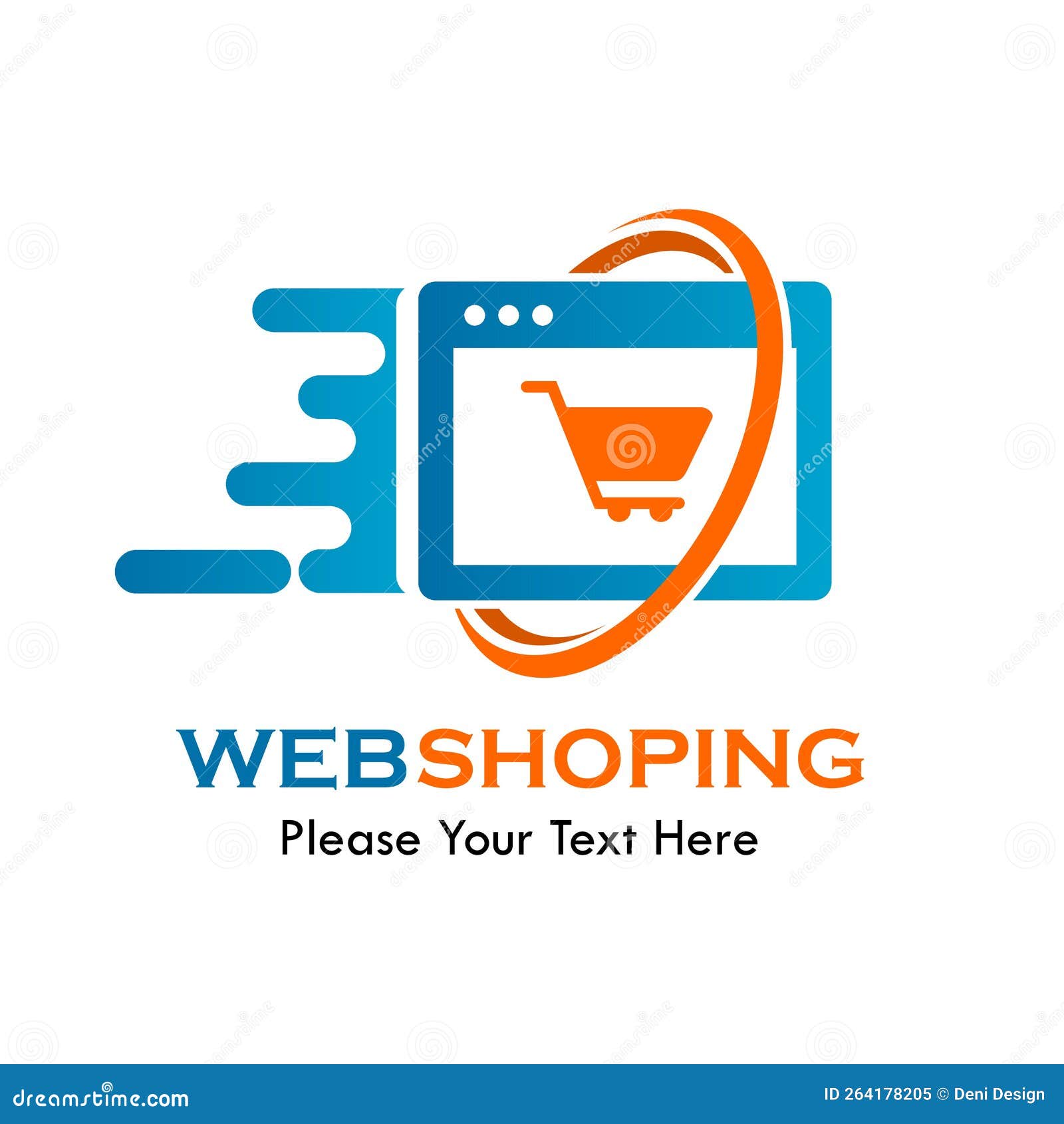 Web shopping logo stock vector. Illustration of line - 264178205