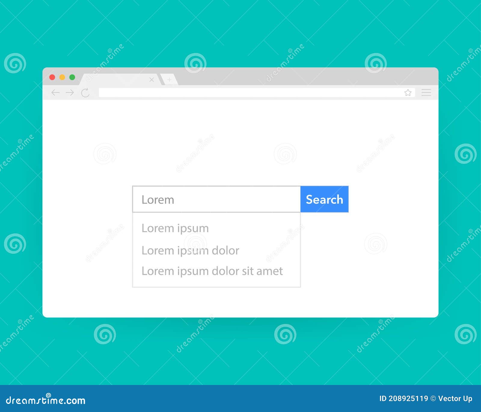 Web Simple Browser Window White, Green Background Stock Vector ...