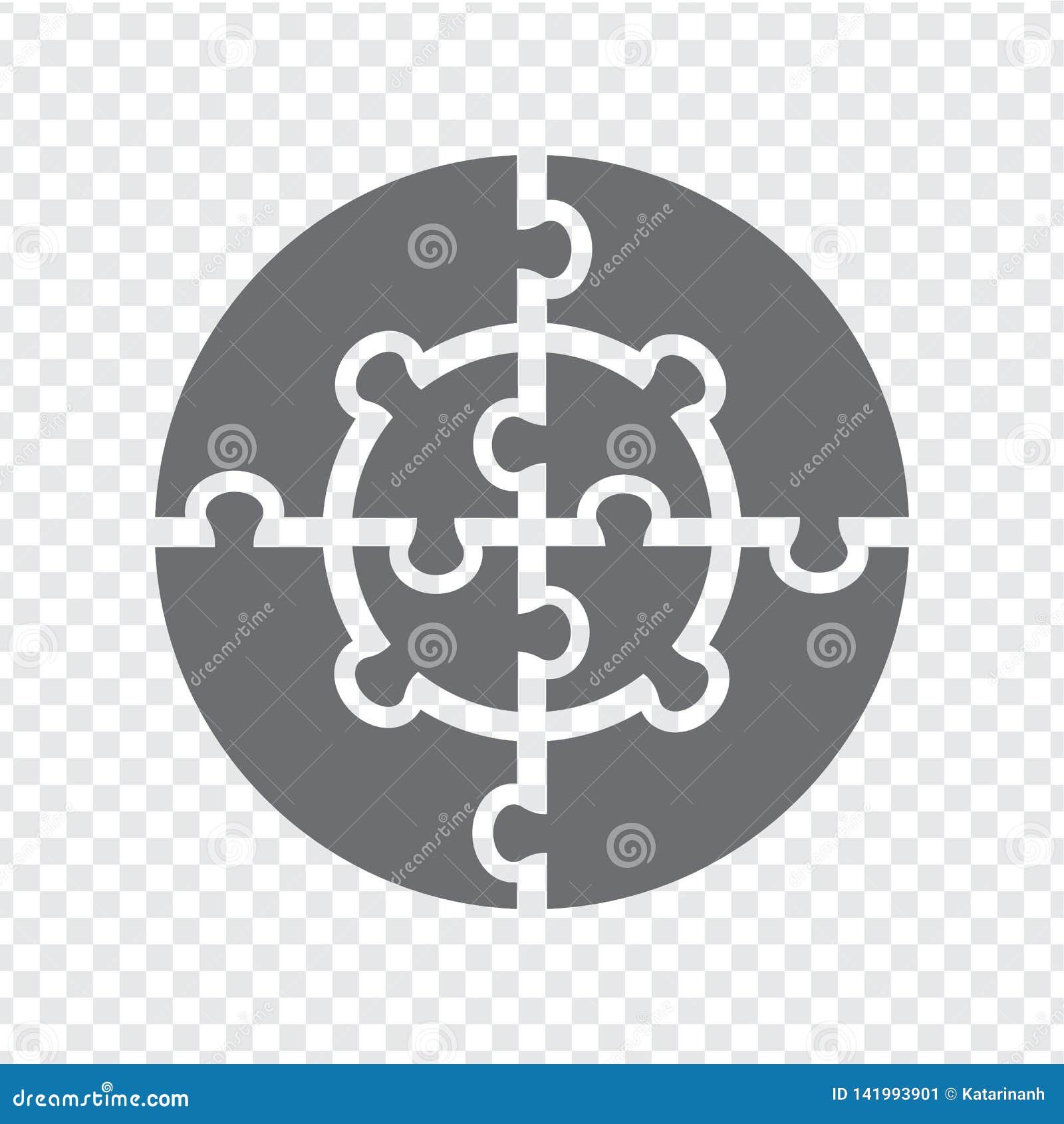 Simple Icon Circle Puzzle in Gray. Simple Icon Circle Puzzle of the ...