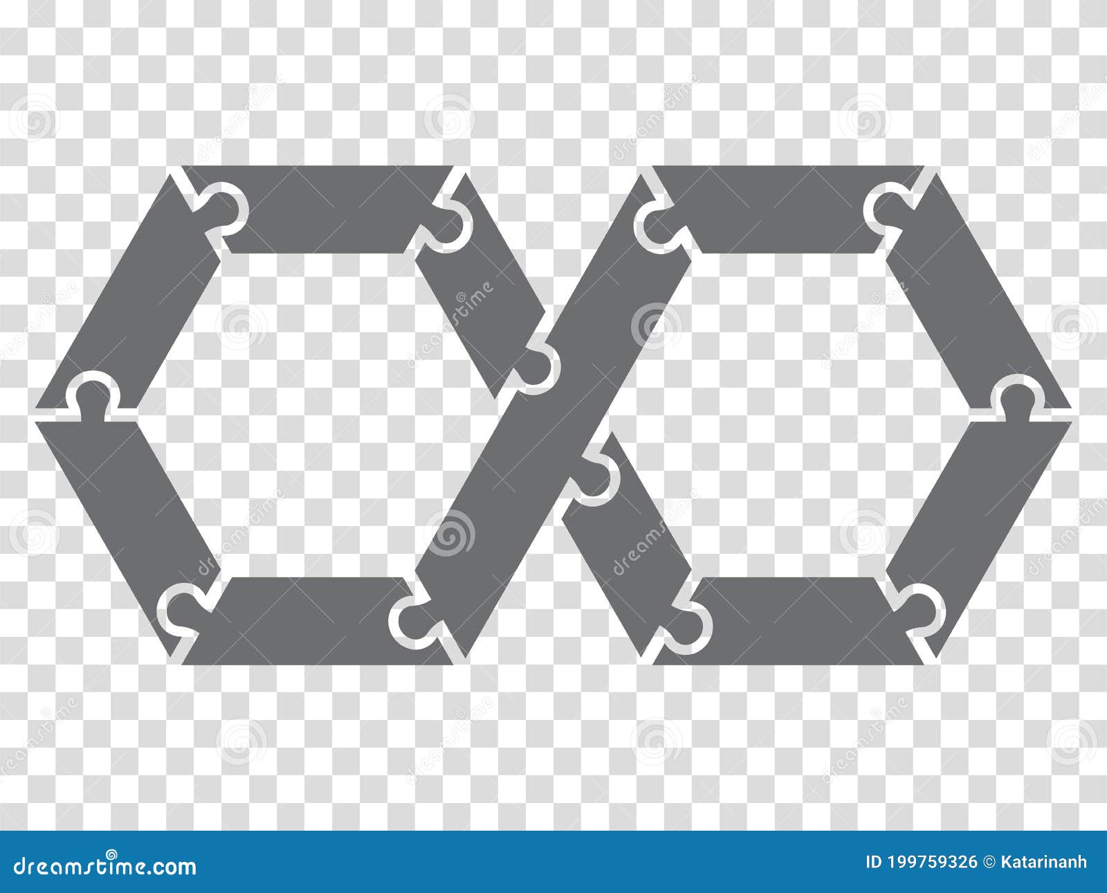 Simple Icon Infinity Puzzle in Gray. Infinity Puzzle of Eleven Pieces ...