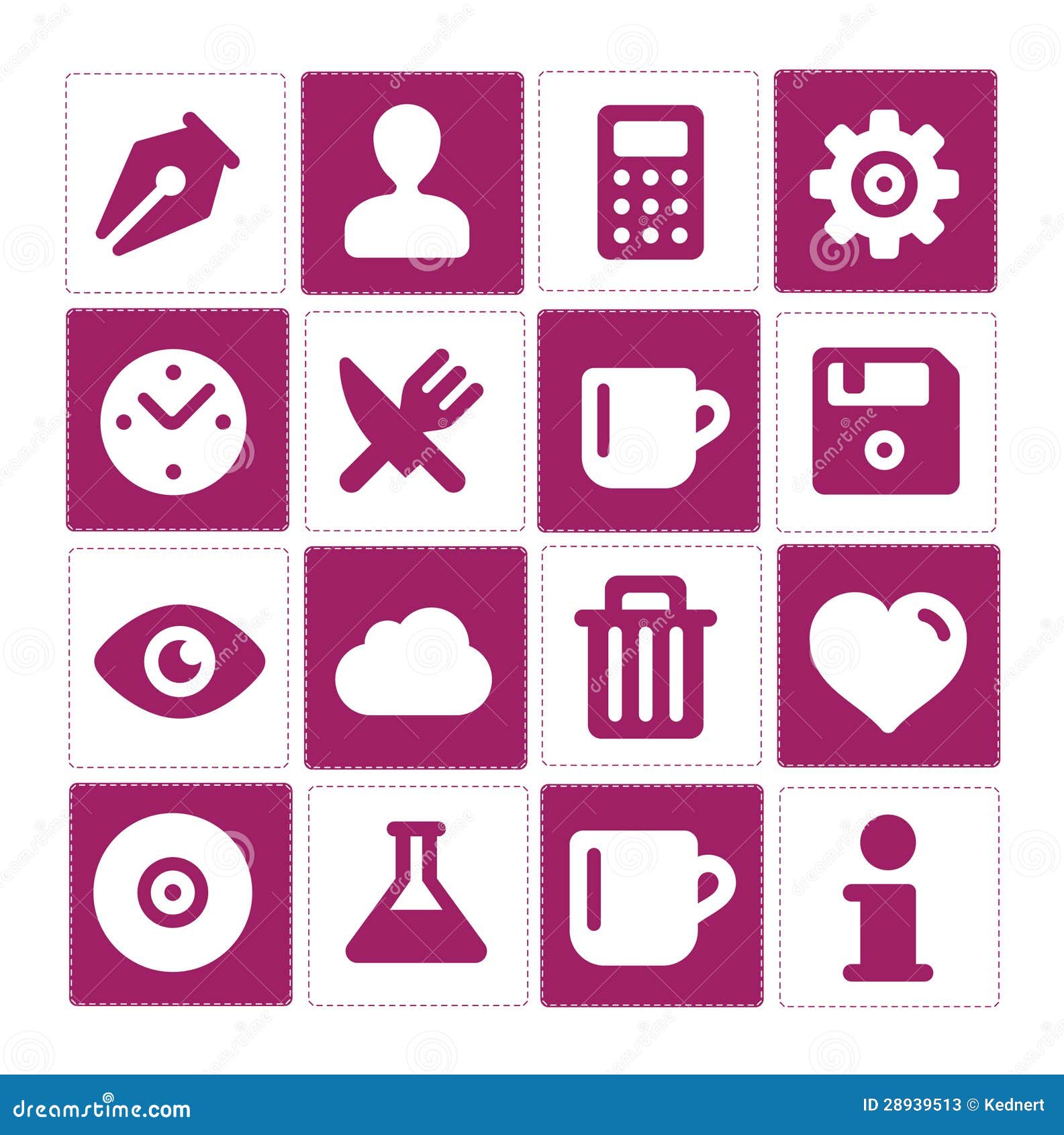 Web and Simple Pictograms Set Isolated Stock Vector - Illustration of ...