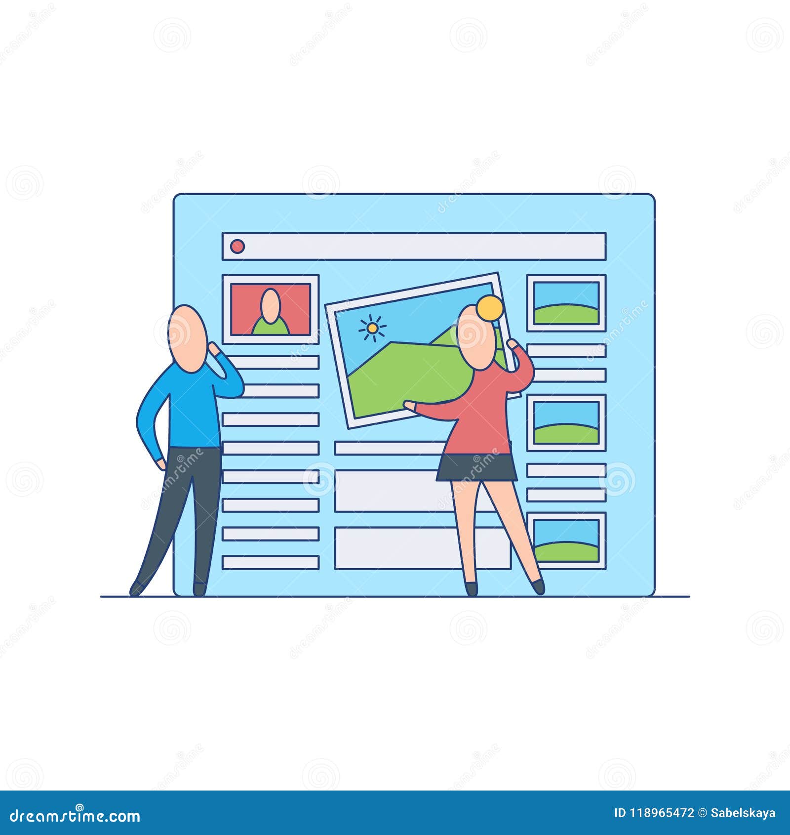 Web Site or Application Design Development - Flat Cartoon Vector ...