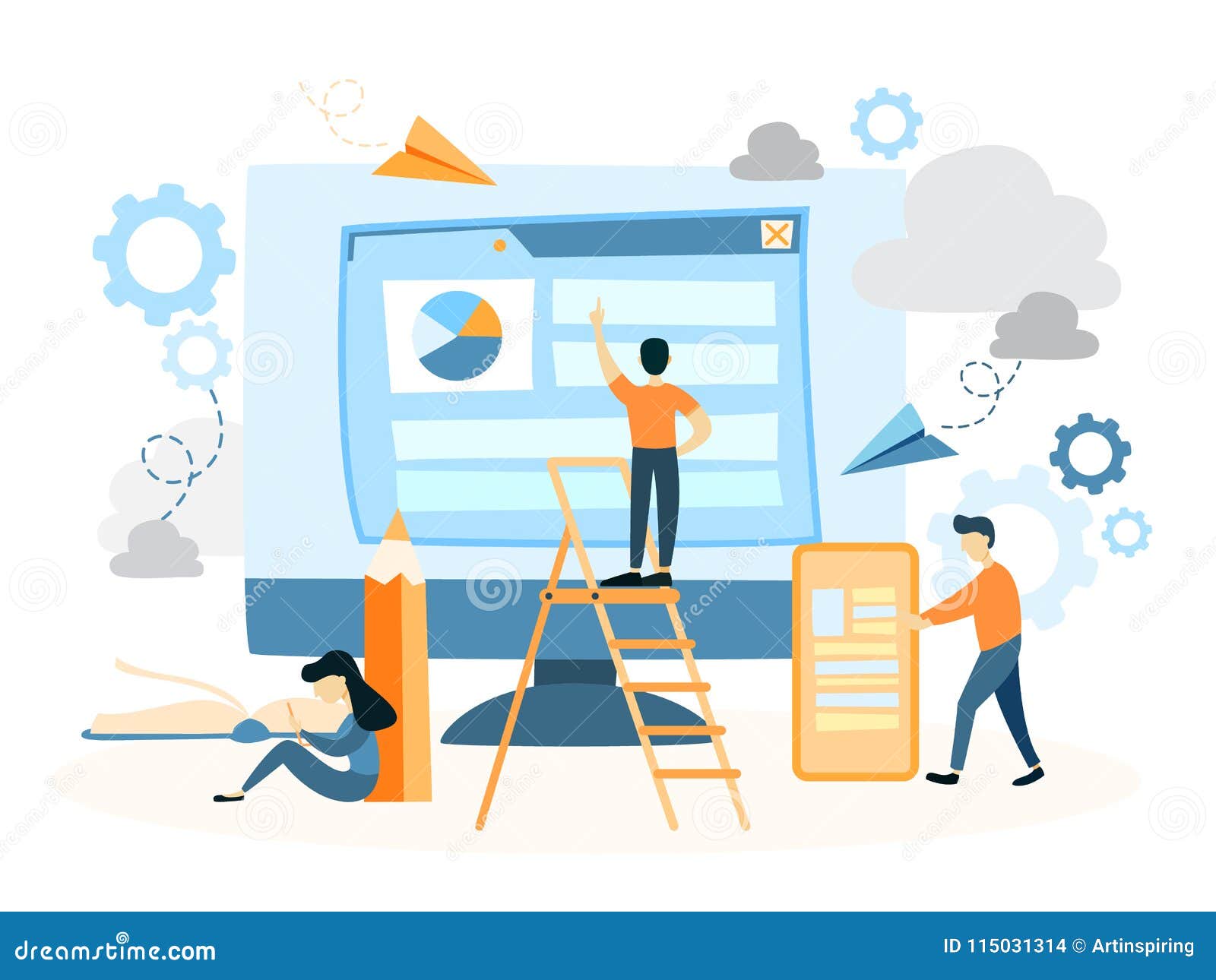 Web site building. stock vector. Illustration of navigation - 115031314