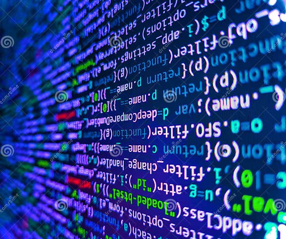 Web Site Codes On Computer Monitor Blurred Screen With Selective Focus