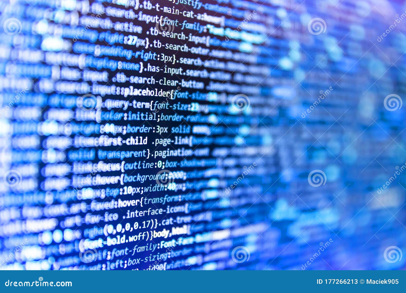 Web Site Codes On Computer Monitor It Coding On Monitor Screen Code On Dark Background