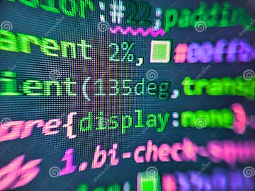Web Site Codes on Computer Monitor. Web Development Concept. Big Data ...