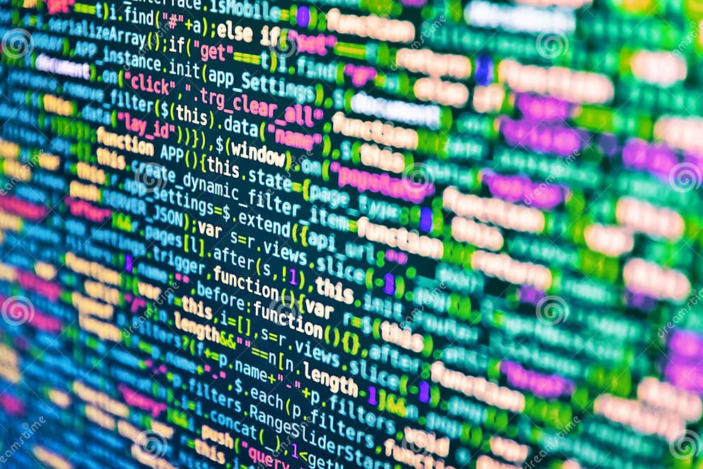 Web Site Codes on Computer Monitor. Modern Tech. Abstract Source Code ...