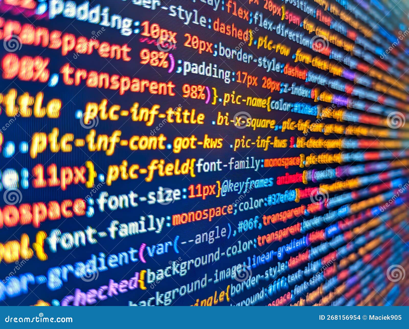 Web Site Codes On Computer Monitor Php Code On Blue Background In Code Editor Coding Hacker