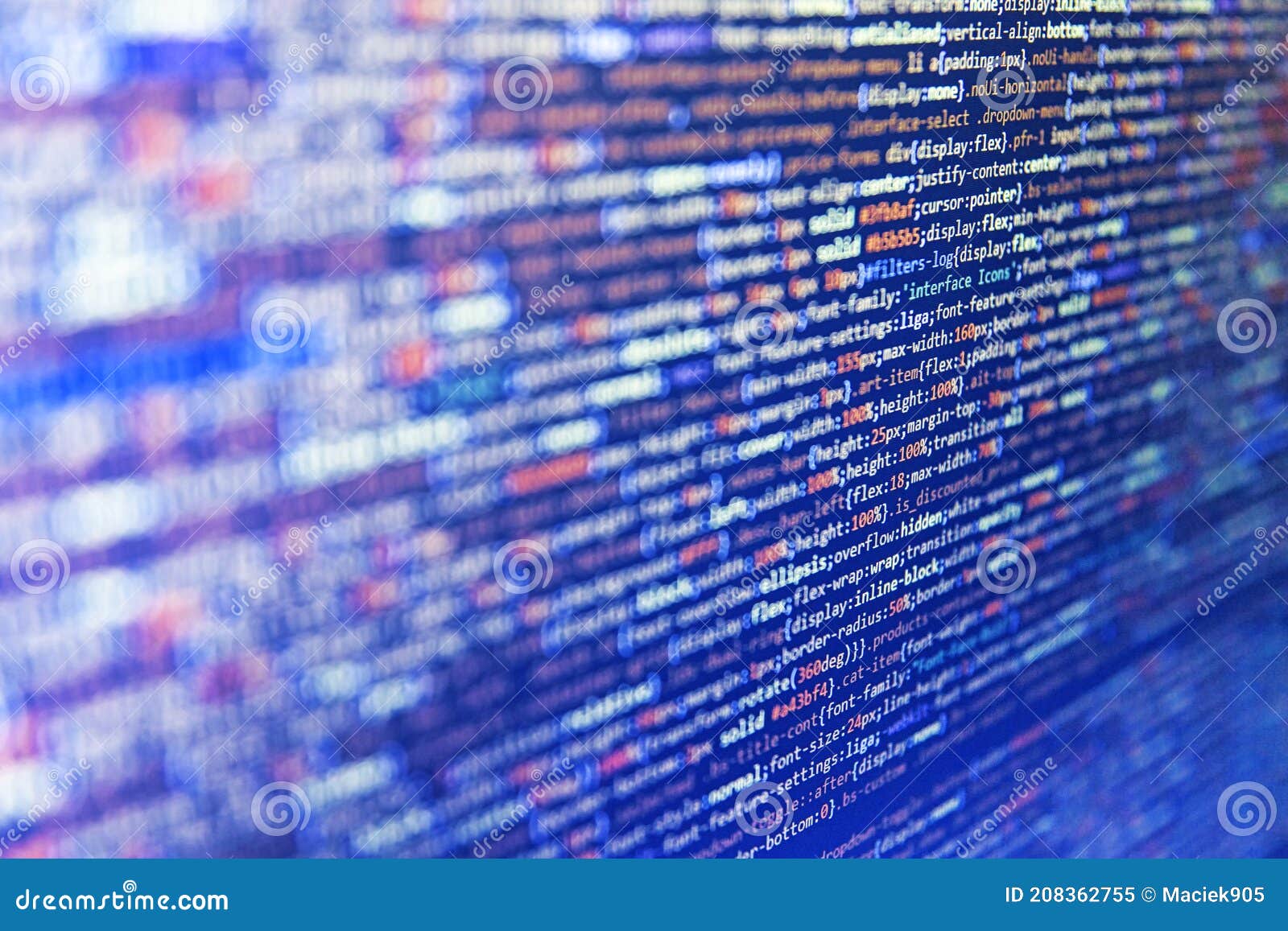 Web Site Codes On Computer Monitor Script Procedure Creating Abstract Program Code On Computer