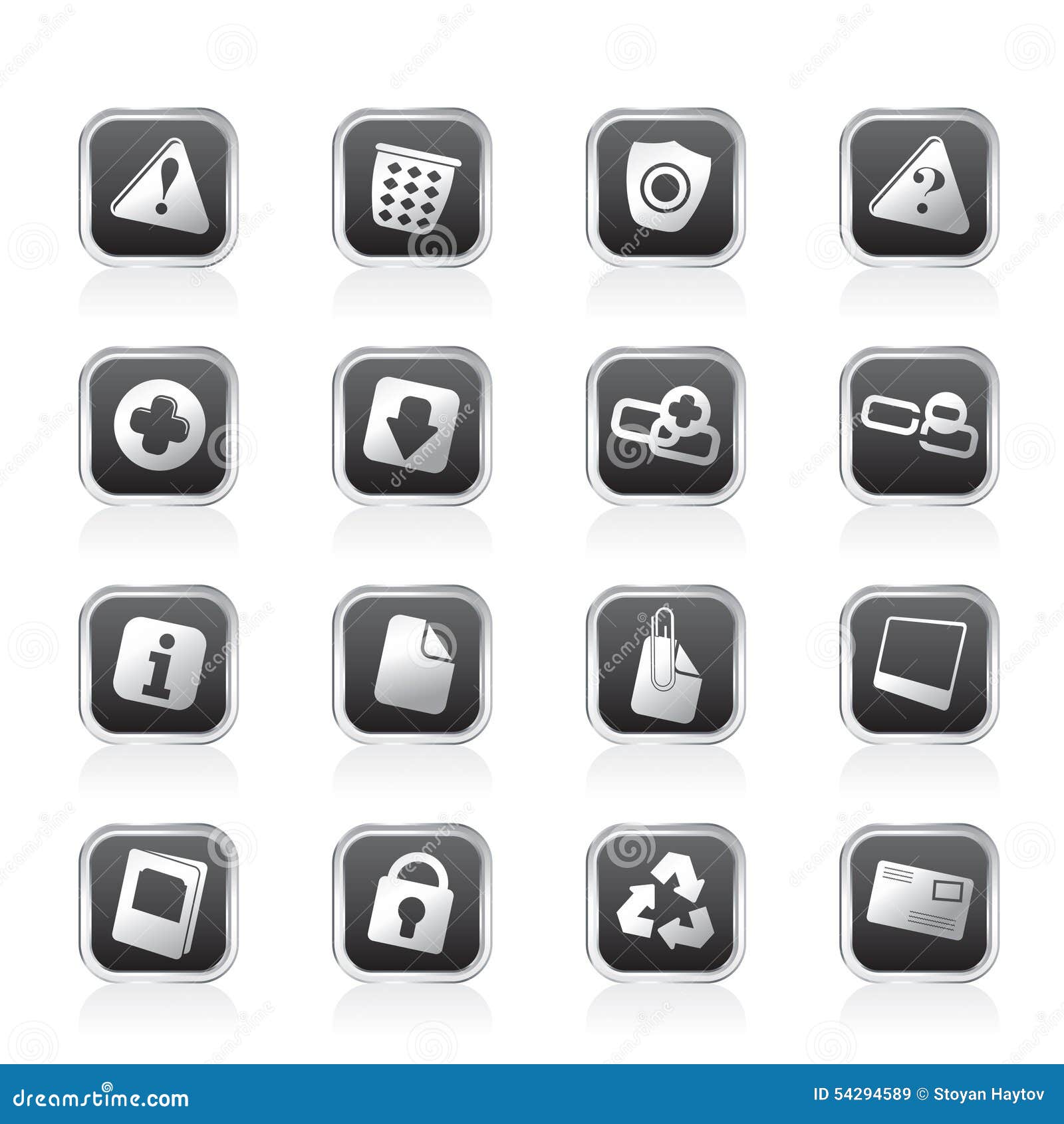 Web Site and Computer Icons Stock Vector - Illustration of attachment ...
