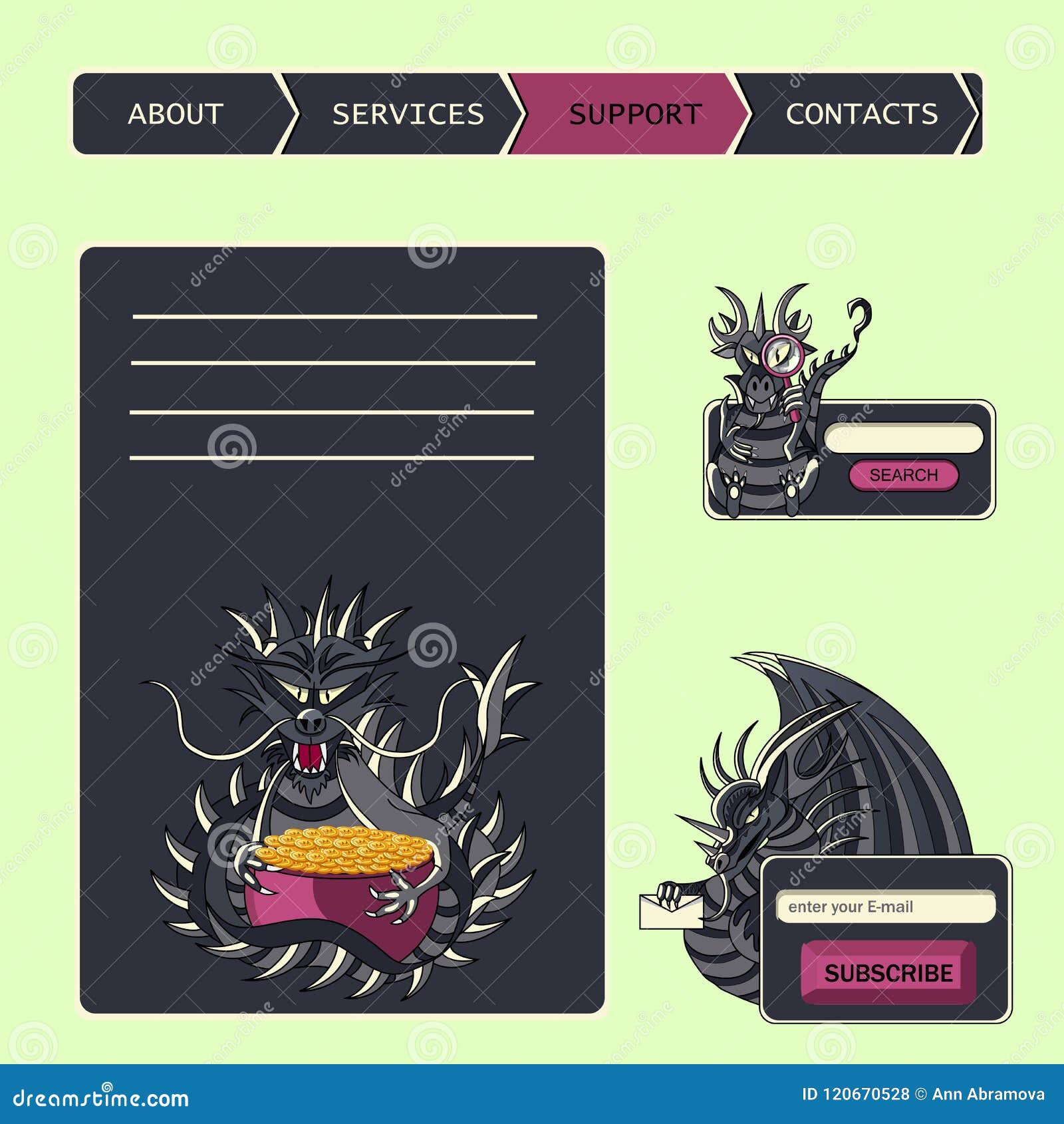 Web Site Design Menu Navigation Elements in Fantastic Style with Stock ... Web Site Design Menu Navigation Elements in Fantastic Style with Stock ...