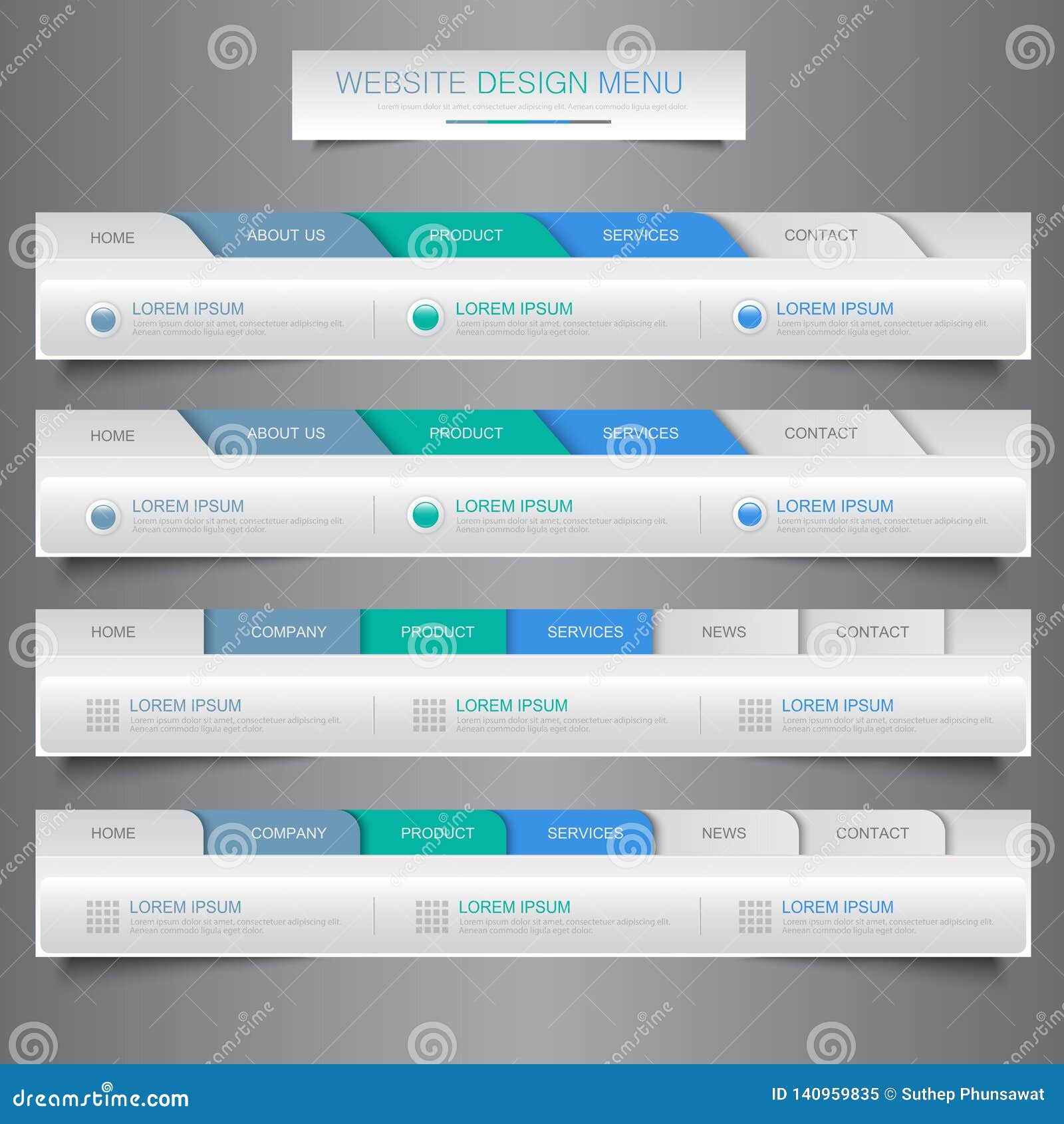 Web Site Design Menu Navigation Elements with Icons Set: Navigation ... Web Site Design Menu Navigation Elements with Icons Set: Navigation ...