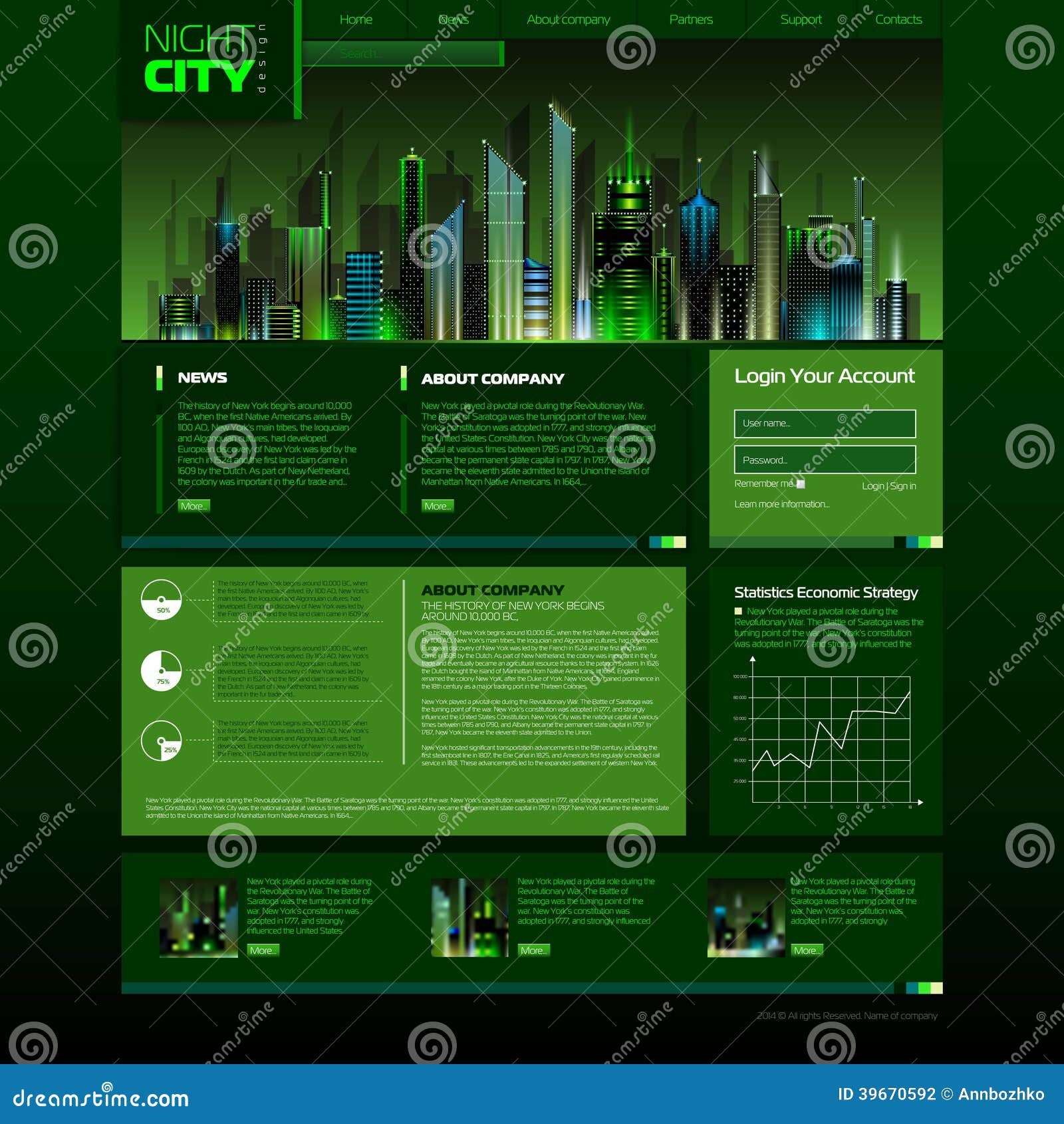 Web Site Design. Night City Stock Vector - Illustration of cityscape ...