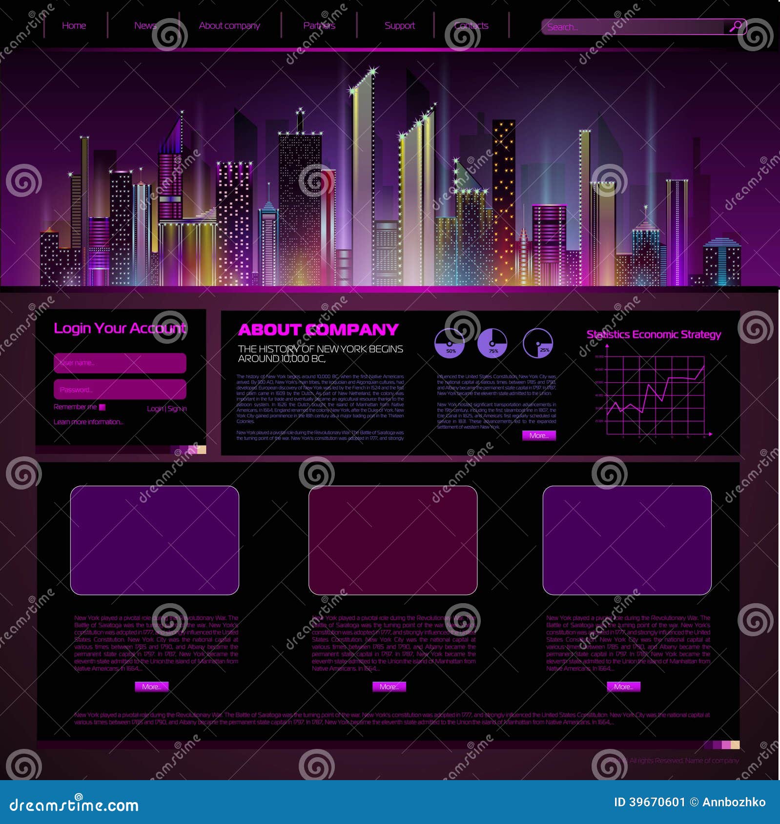 Web Site Design. Night City Stock Vector - Illustration of internet ...