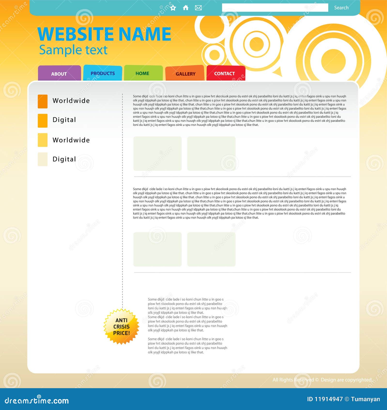 Web site design template. stock vector. Illustration of layout - 11914947