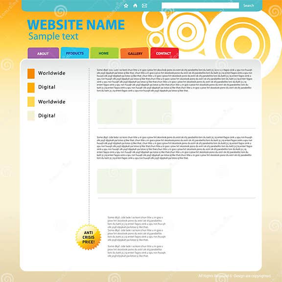 Web site design template. stock vector. Illustration of layout - 11914947