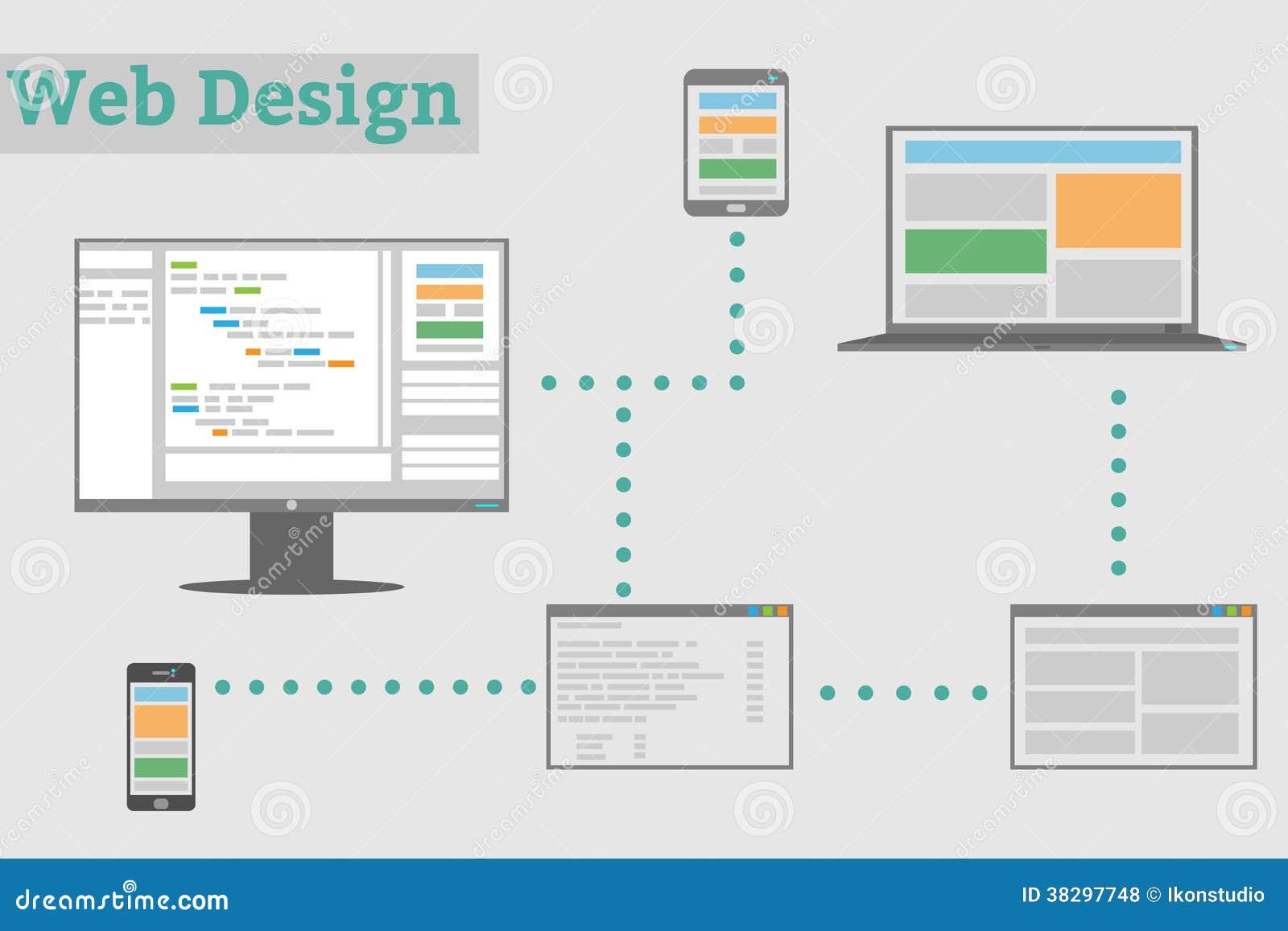 Web site development stock vector. Illustration of phone - 38297748