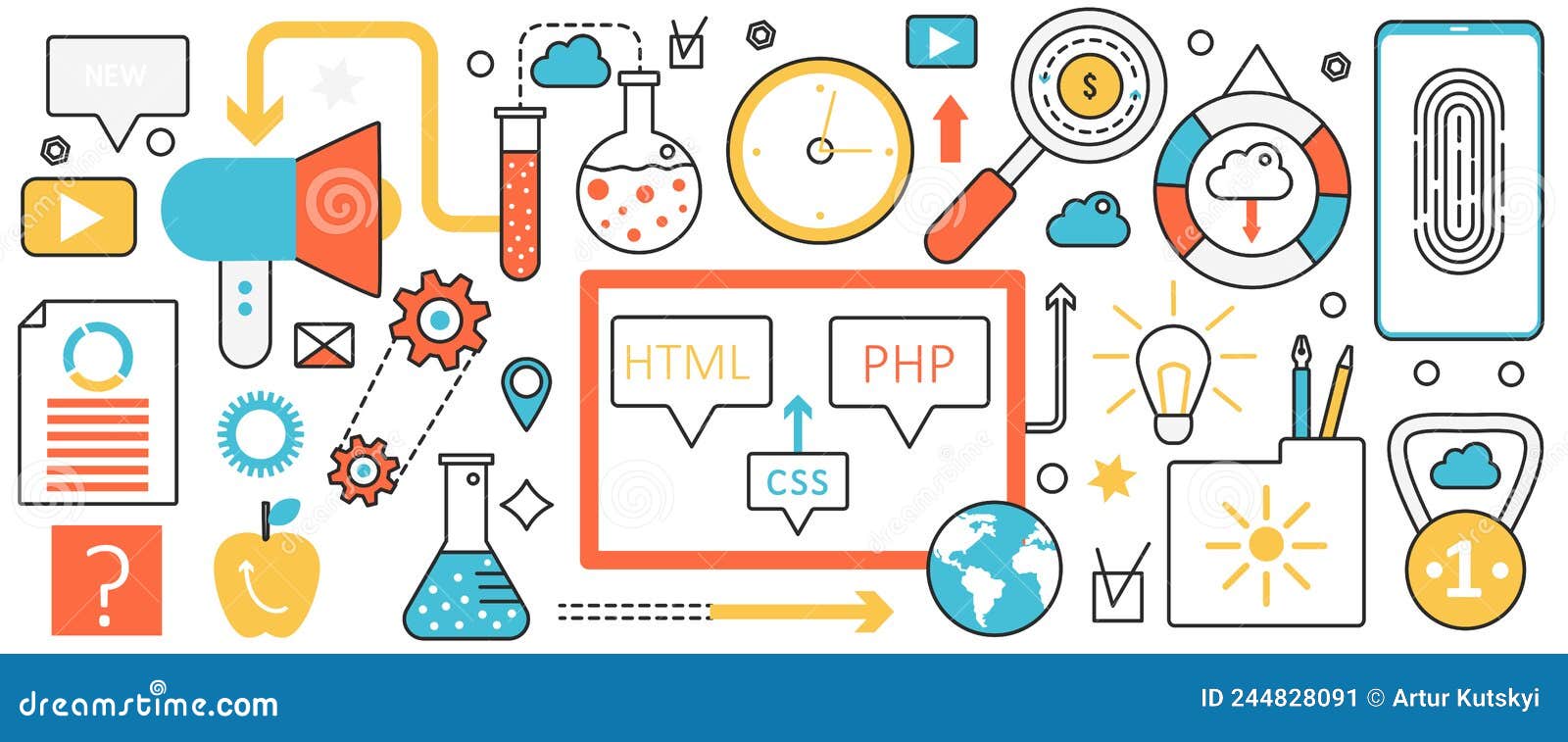 Project Recognition Line Icon Concept. Project Recognition Vector Linear Illustration, Symbol ...