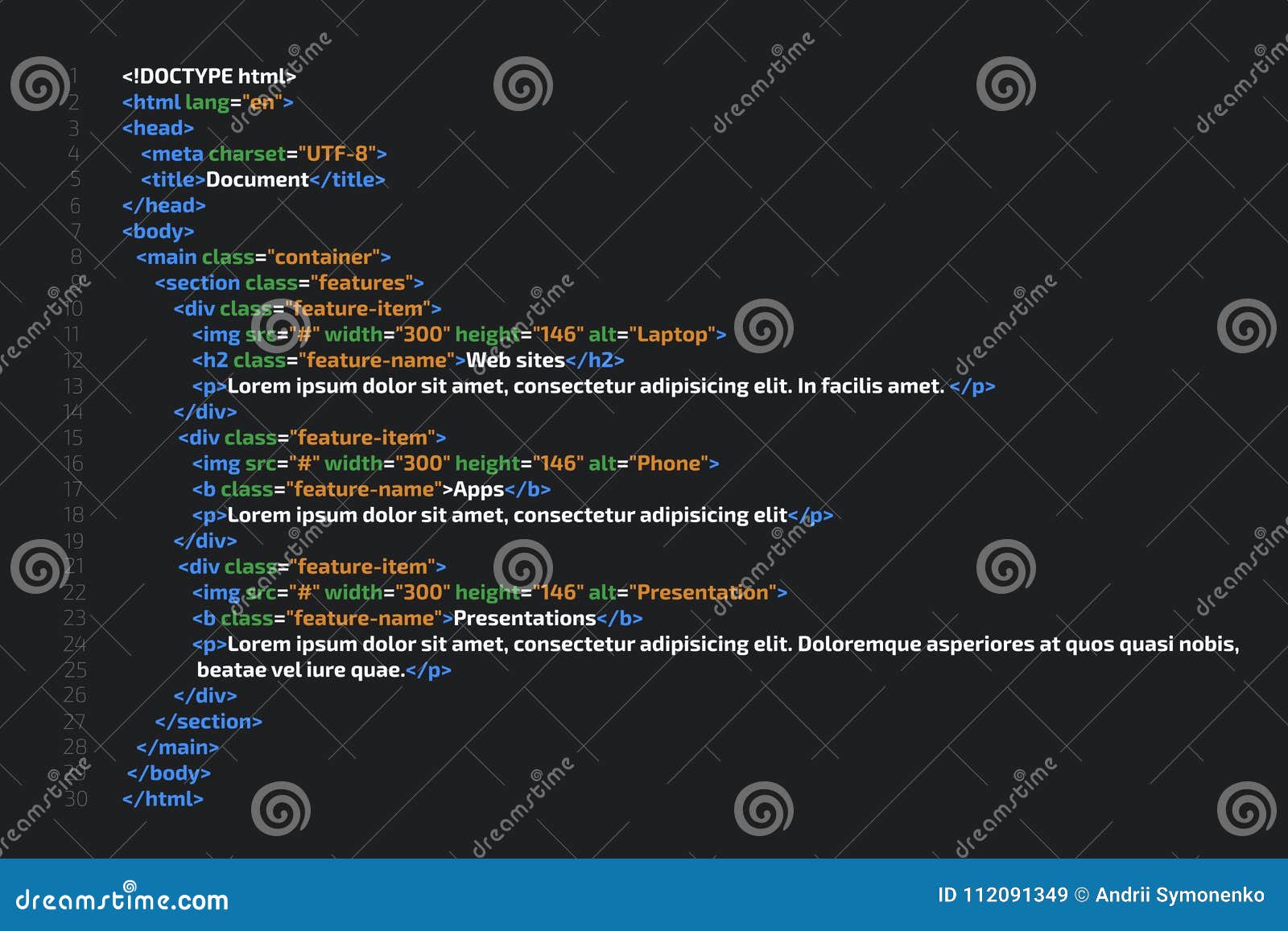 Web Site Do Código Do HTML Codificando, Conceito De Programação ...