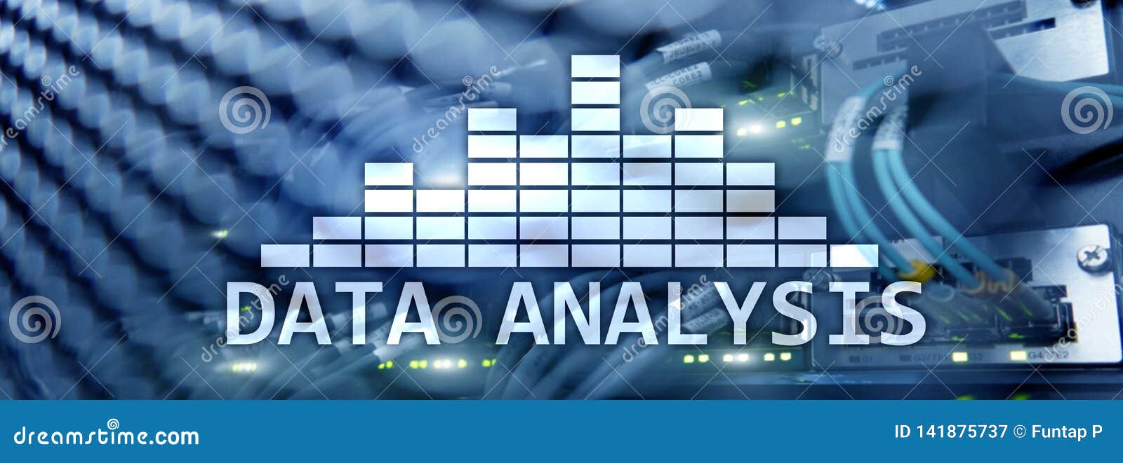 Web Site Header. Big Data Analysis Text on Server Room Background Stock ...