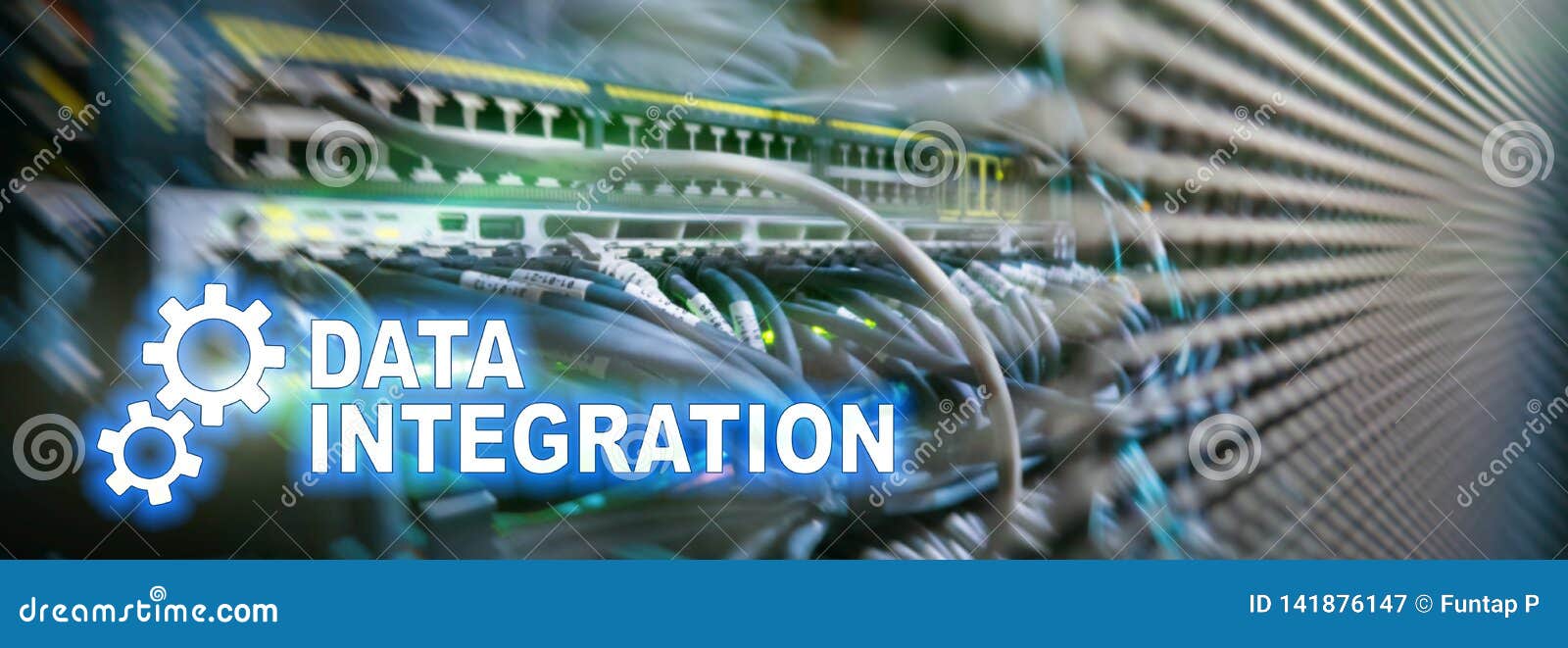 Web Site Header. Data Integration Information Technology Concept on ...