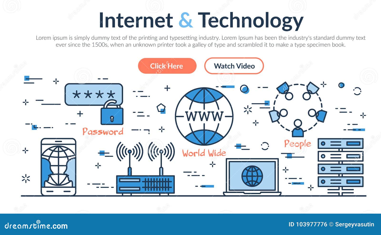 Web Site Header - Internet and Technology Stock Vector - Illustration ...