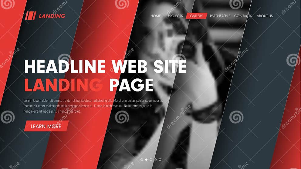 Web Site Header Template with Diagonal Hovering Lines and a Place for ...