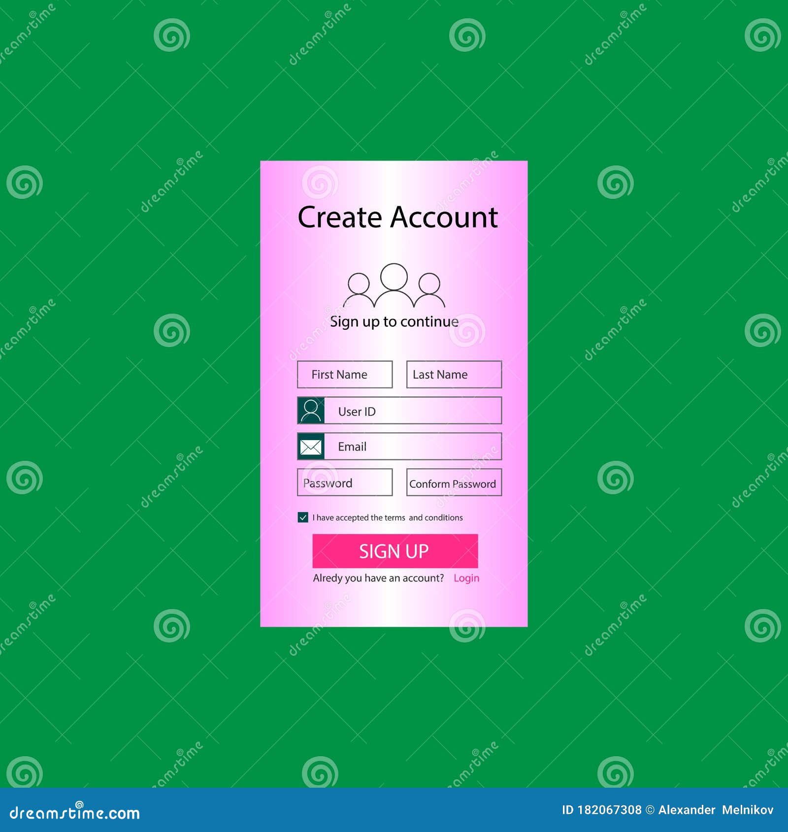 Web Site Icon and Create an Account. Vector Illustration Eps 10 Stock ...