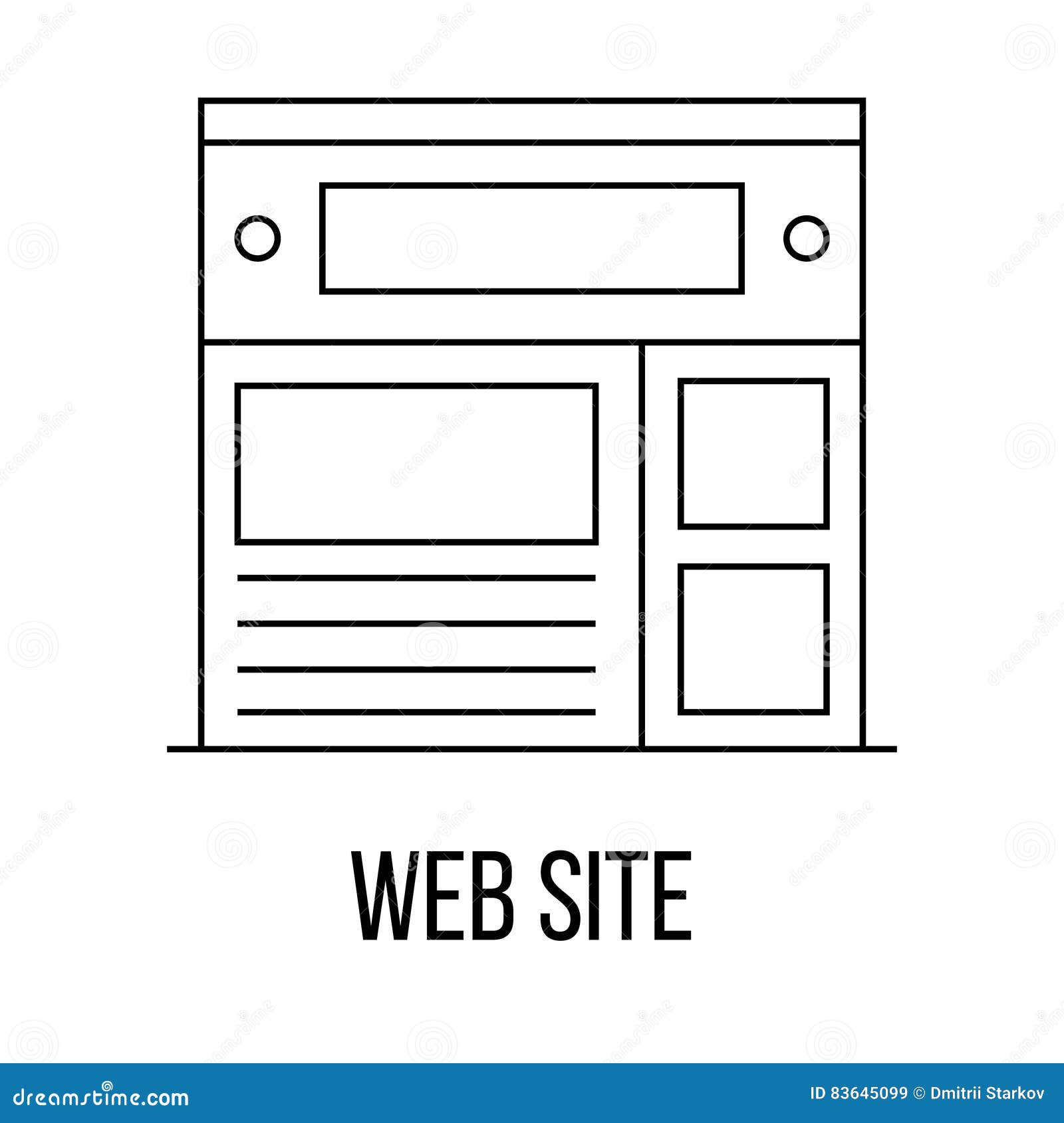 Web Site Icon or Logo Line Art Style. Stock Vector - Illustration of ...