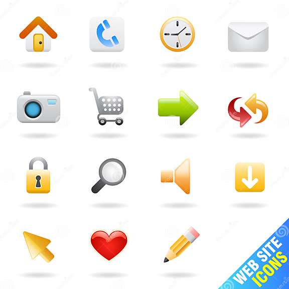 Web site icon set stock vector. Illustration of camera - 19328021