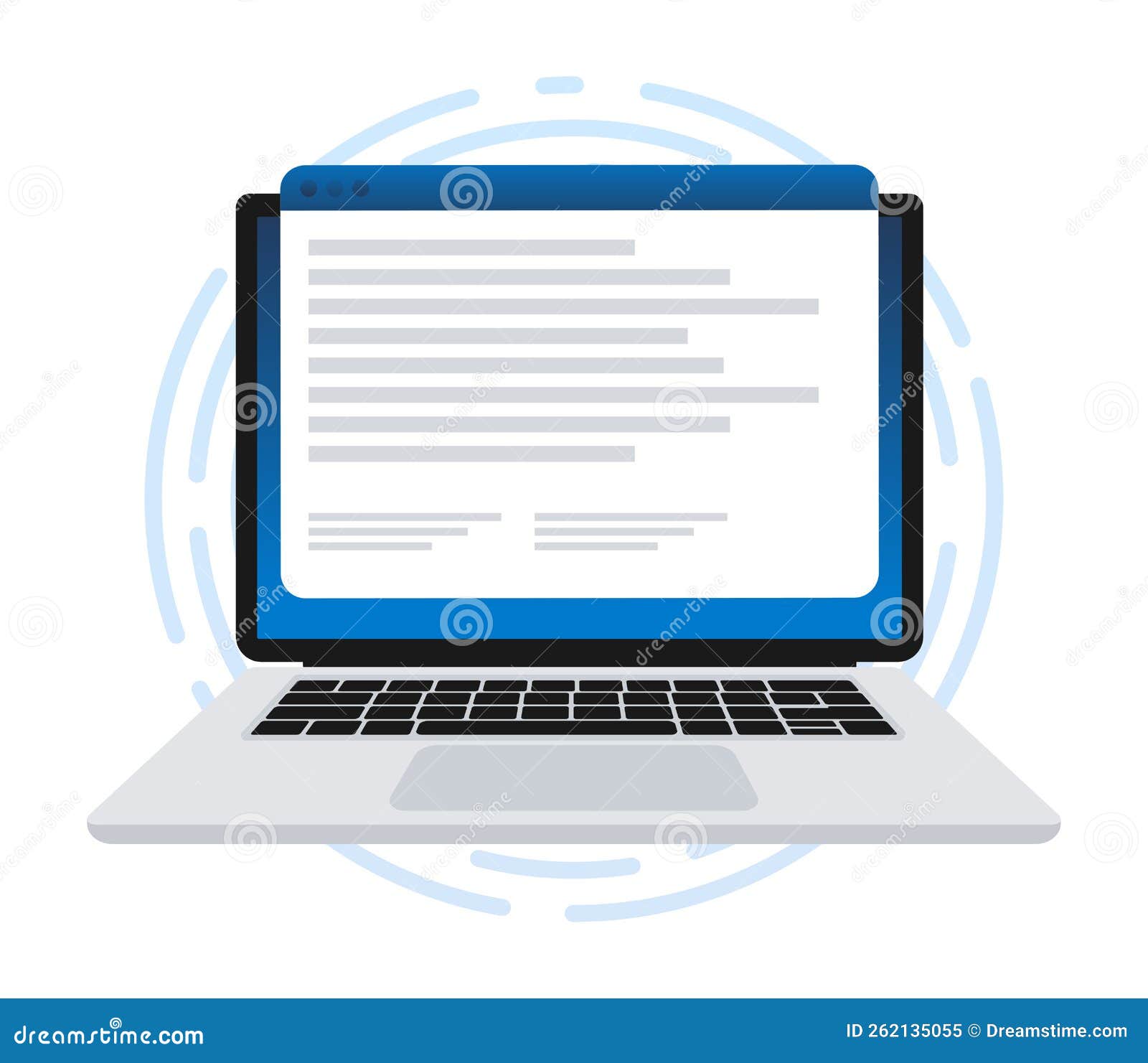 Web Site on Laptop Screen. Vector Illustration, Vector, Illustration of ...