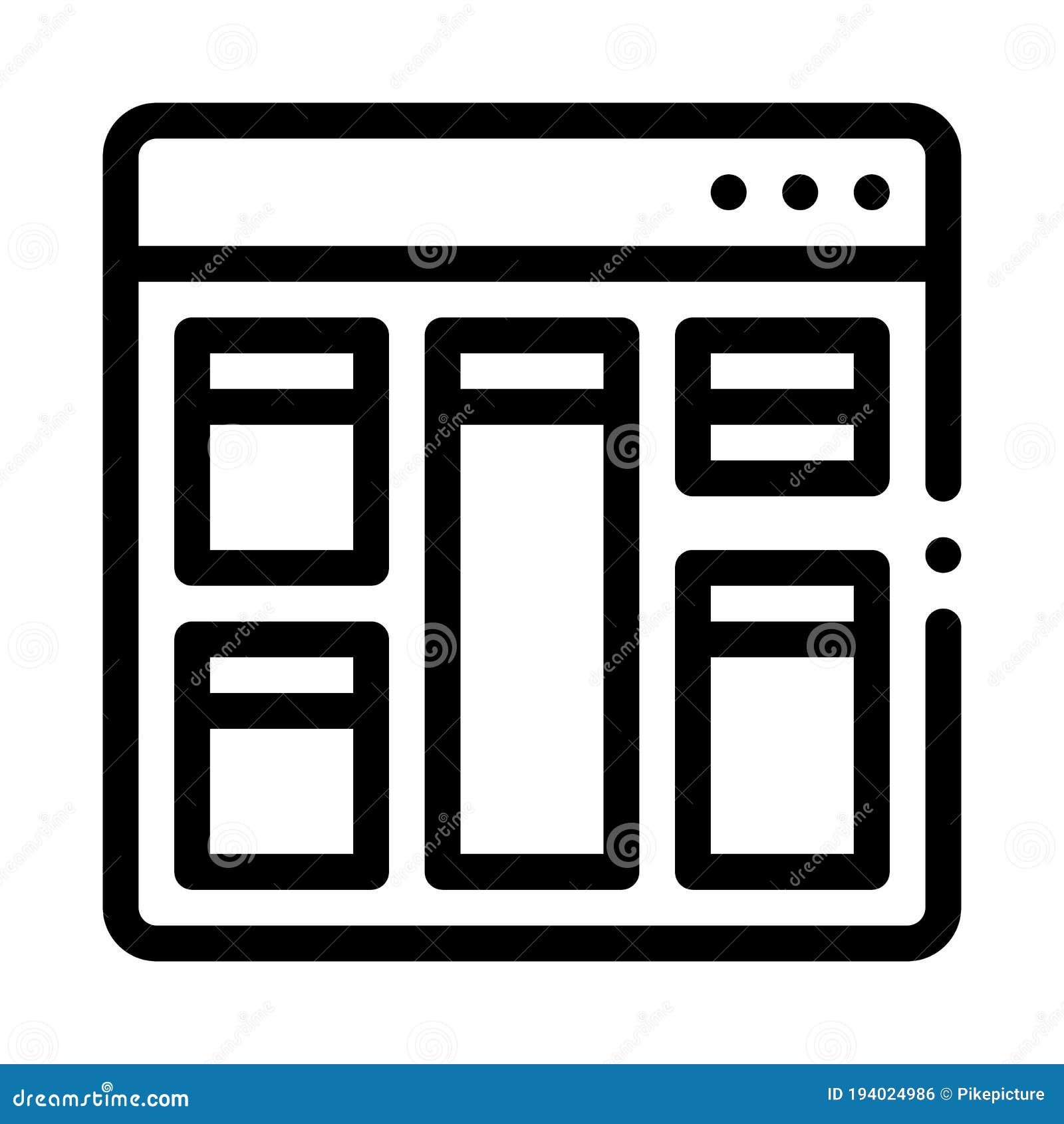 Web Site Layout Icon Vector Outline Illustration Stock Vector ...