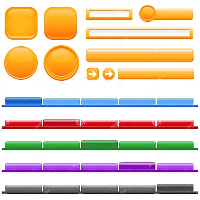 Web site menu and button stock vector. Illustration of orange - 5047800