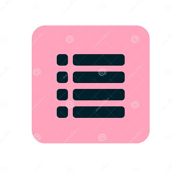 Web Site Menu Icon. Flat Style. Vector Illustration. Pink Icon Stock ...