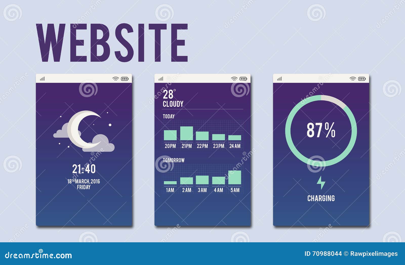 Web Site Mobile Interface Layout Concept Stock Illustration ...