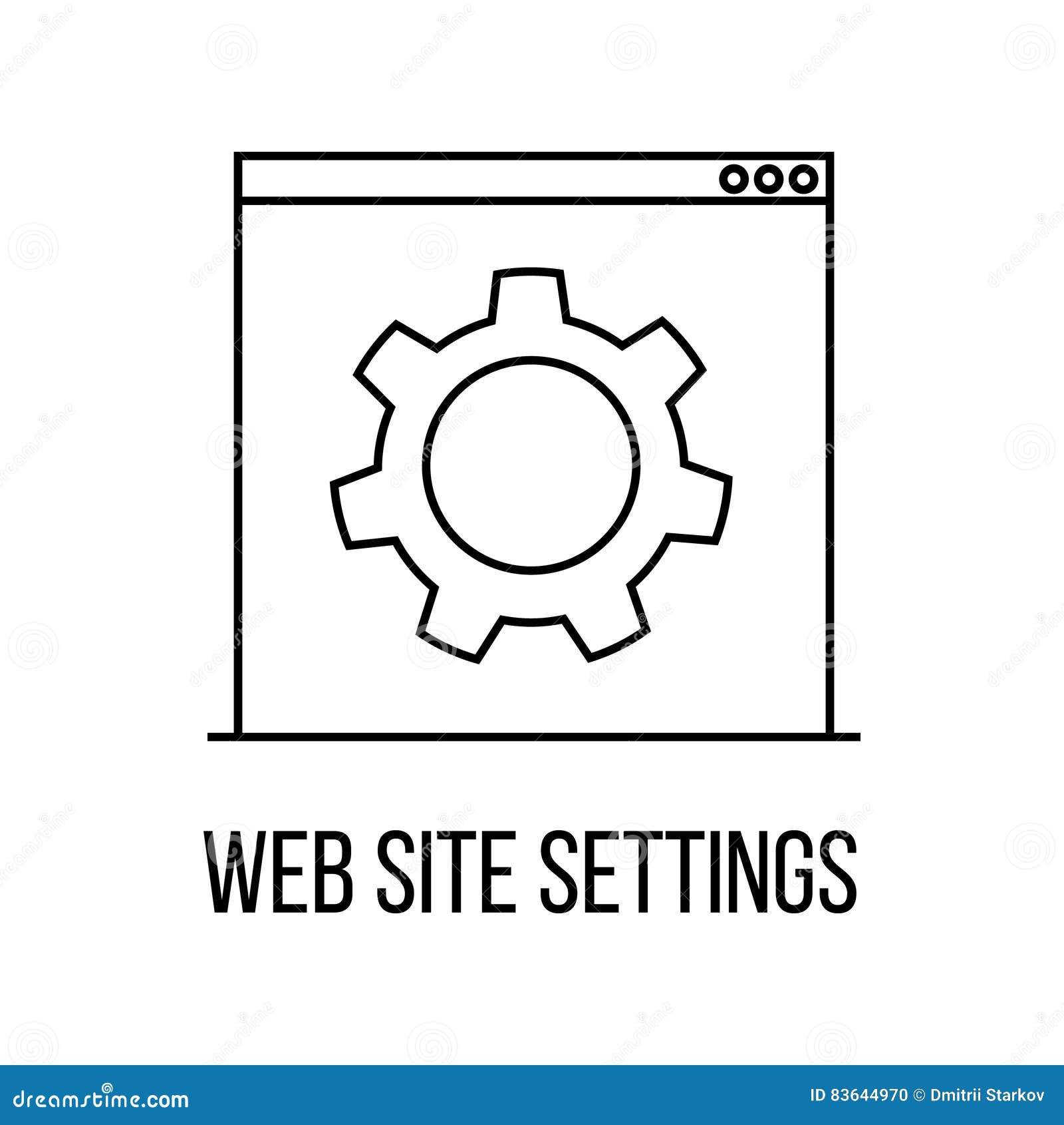 Web Site Settings Icon or Logo Line Art Style Stock Vector ...