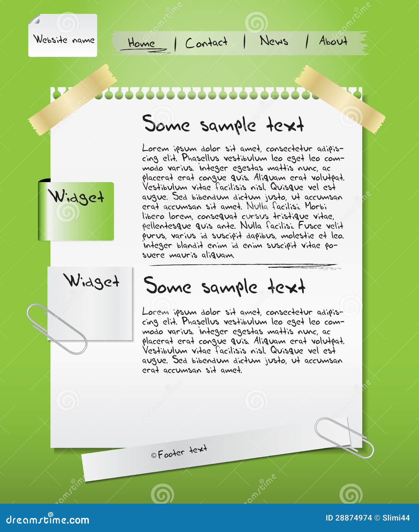 Web site template - paper stock illustration. Illustration of school ...