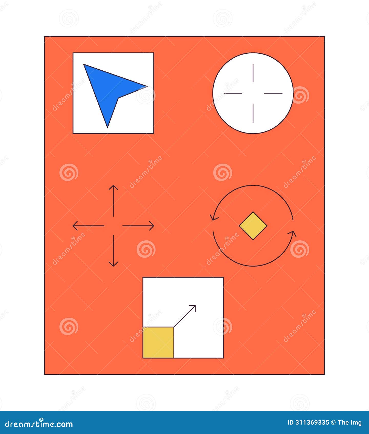 Web Site Ui Design 2d Linear Cartoon Objects Stock Vector