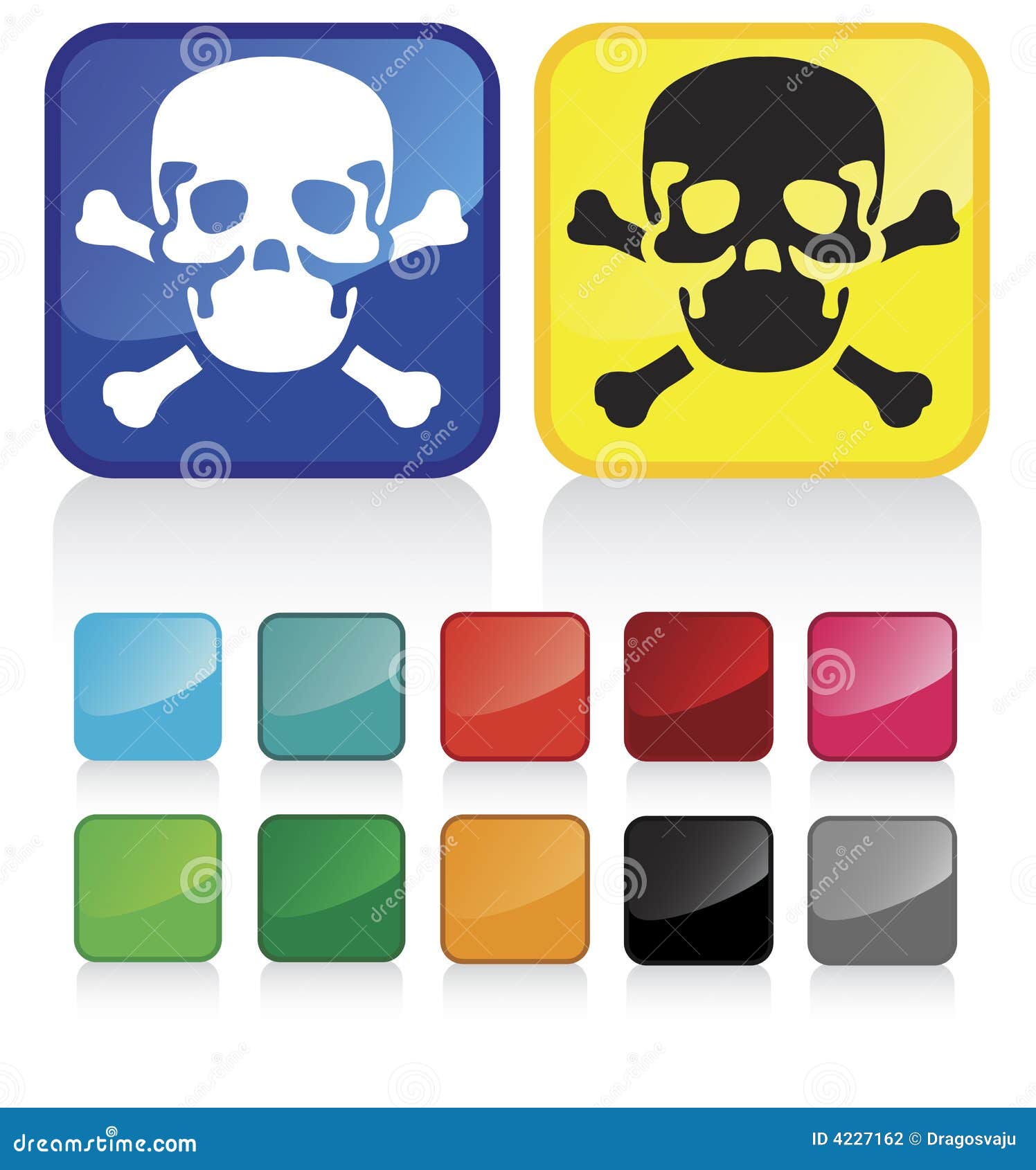 Web Skull Buttons-suggested Colors, Glossy Stock Vector - Illustration ...
