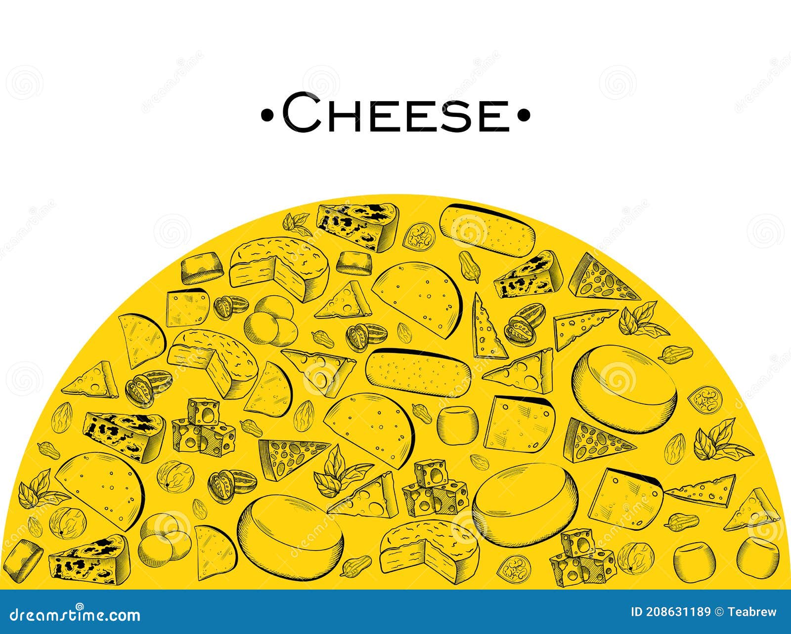 Cheese Collection Vector Design Template in Sketch Style Stock Vector ...