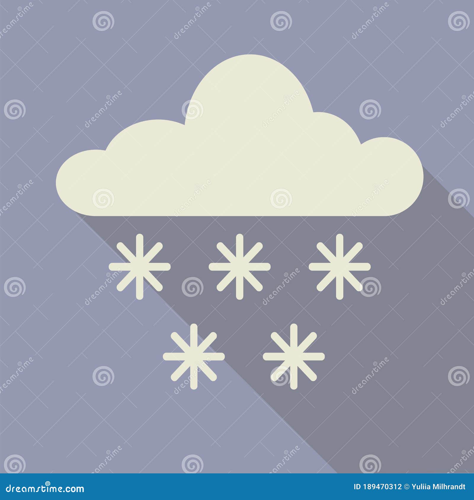 Snow Cloud Icon . Vector Isolated Stock Illustration - Illustration of ...