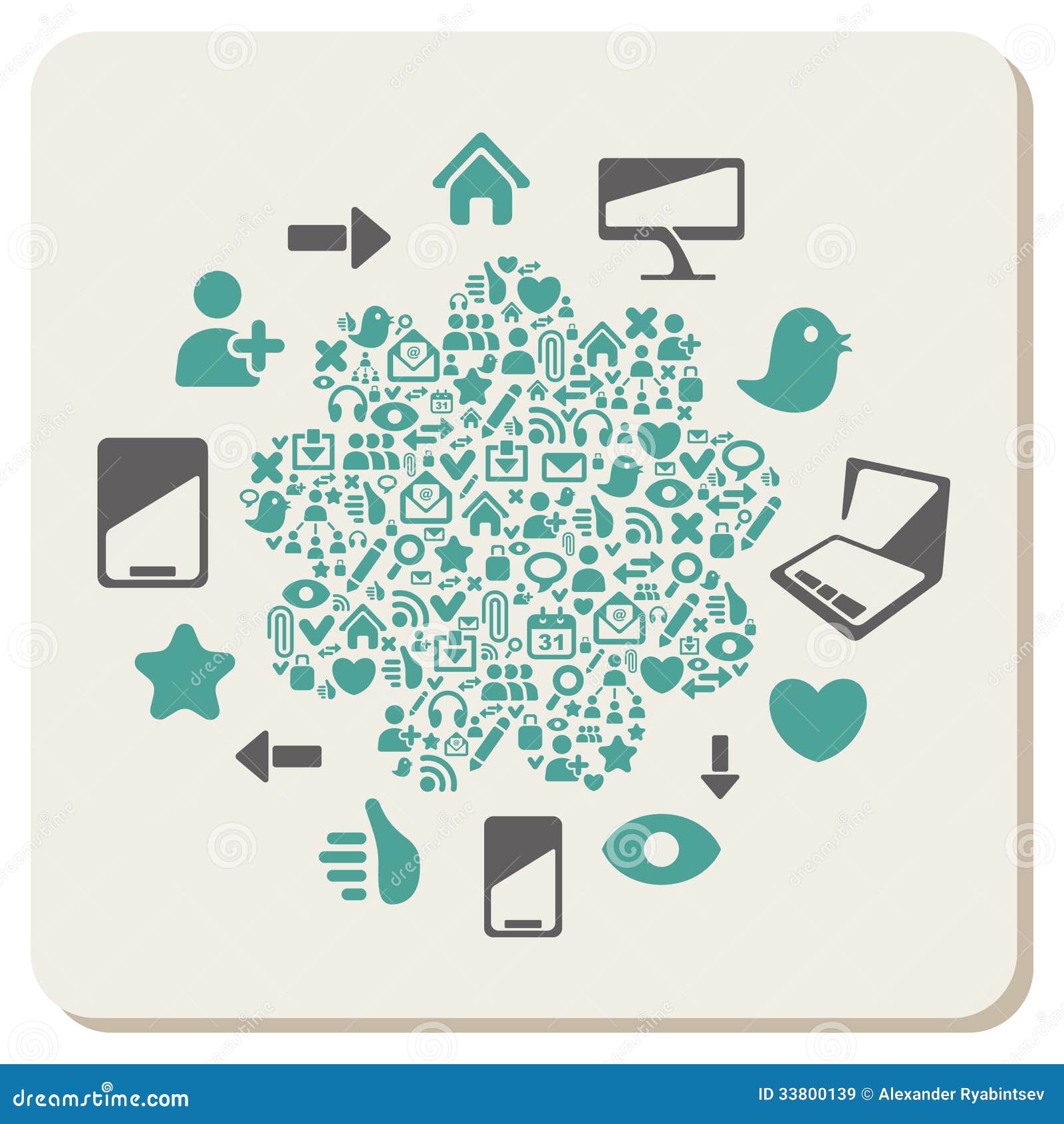 Web and Social Media Icons Abstract Background Stock Illustration ...