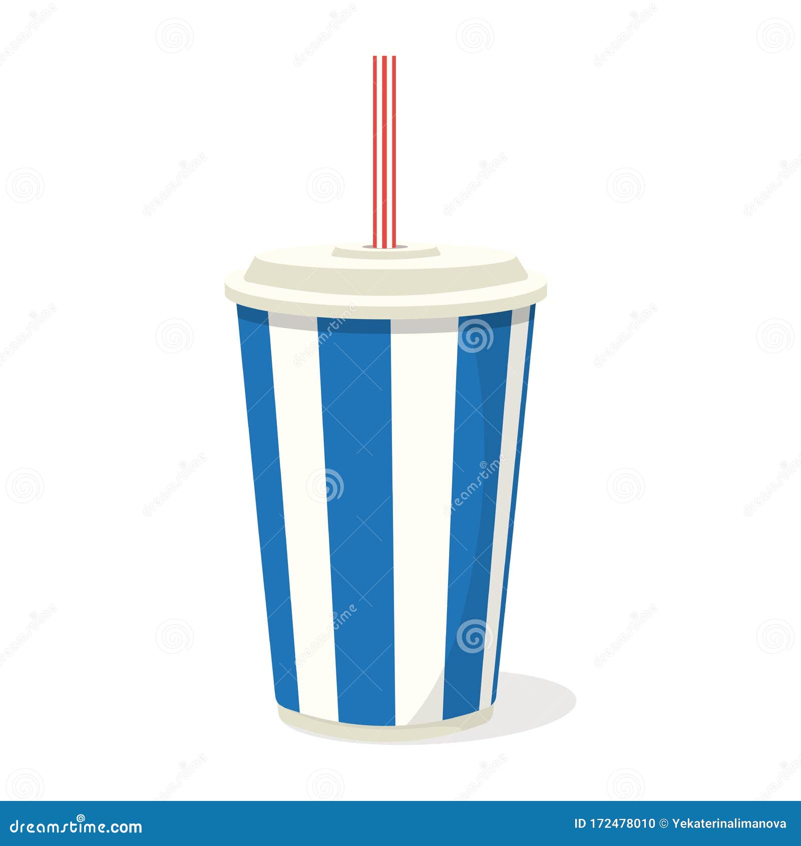 Soda Paper Cup Drink with Straw Stock Vector - Illustration of ...