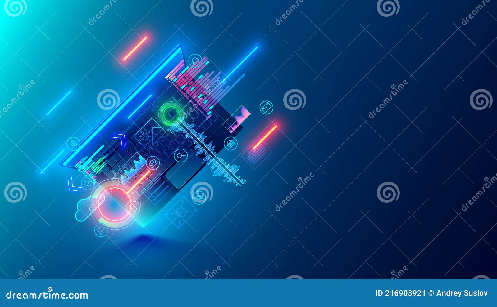 Abstract Programming Background Blue And Red Glowing Binary Software Code Random Binary 9654