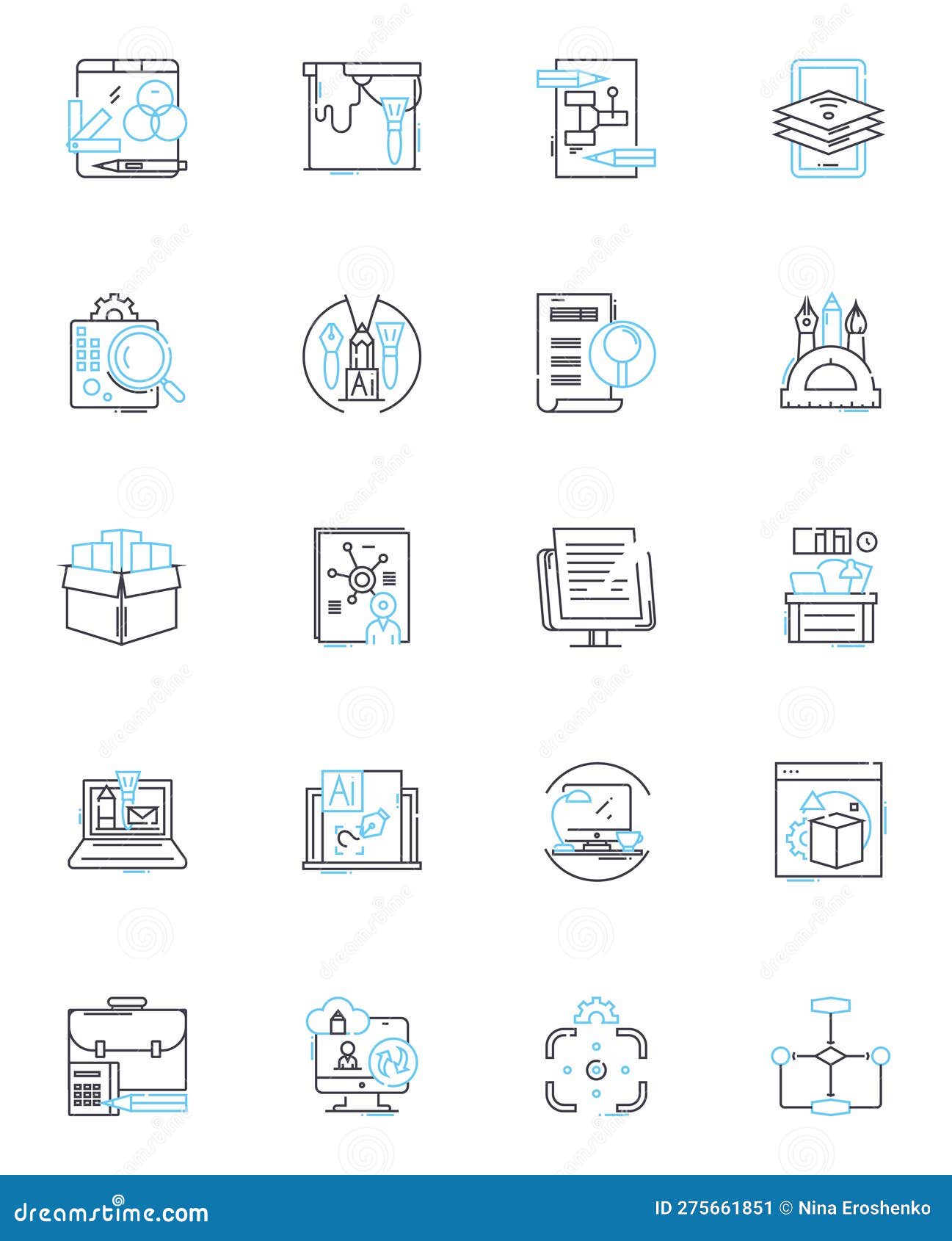 Web Software Linear Icons Set Platform Browser Interface Framework Plugin Widget
