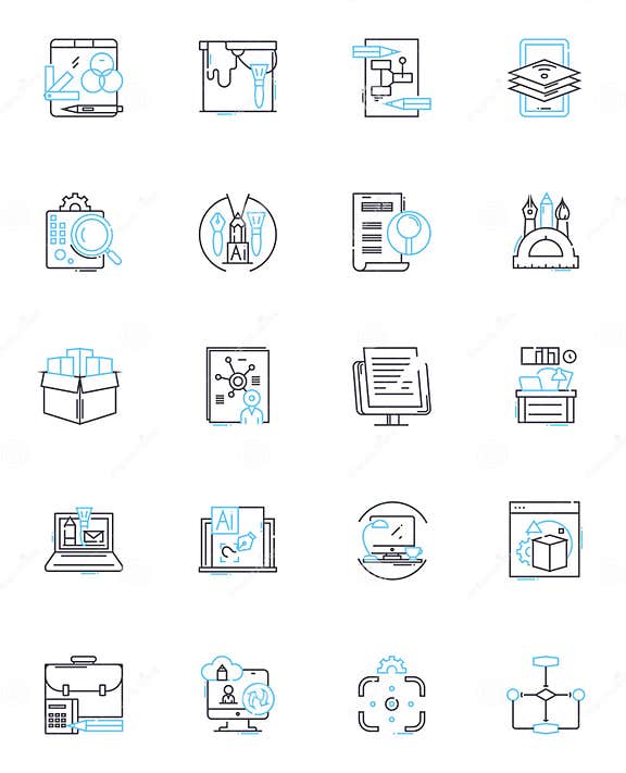 Web Software Linear Icons Set. Platform, Browser, Interface, Framework ...