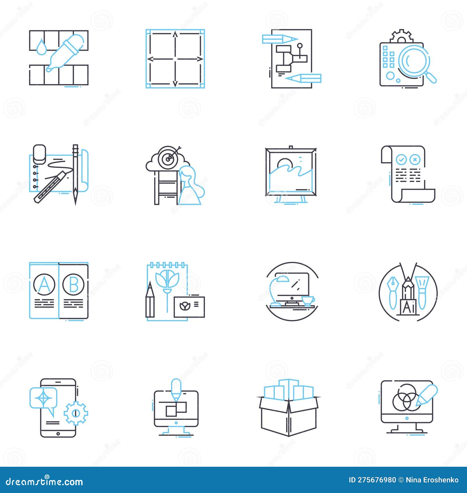 Web Software Linear Icons Set Platform Browser Interface Framework Plugin Widget