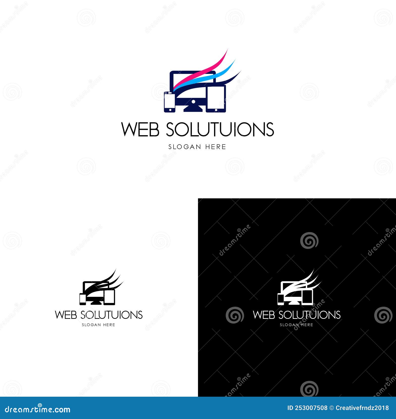 Web Solution Logo Design Vector Art Stock Vector - Illustration of ...