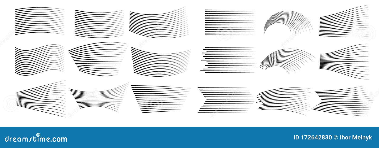 Speed lines set stock vector. Illustration of geometric - 172642830